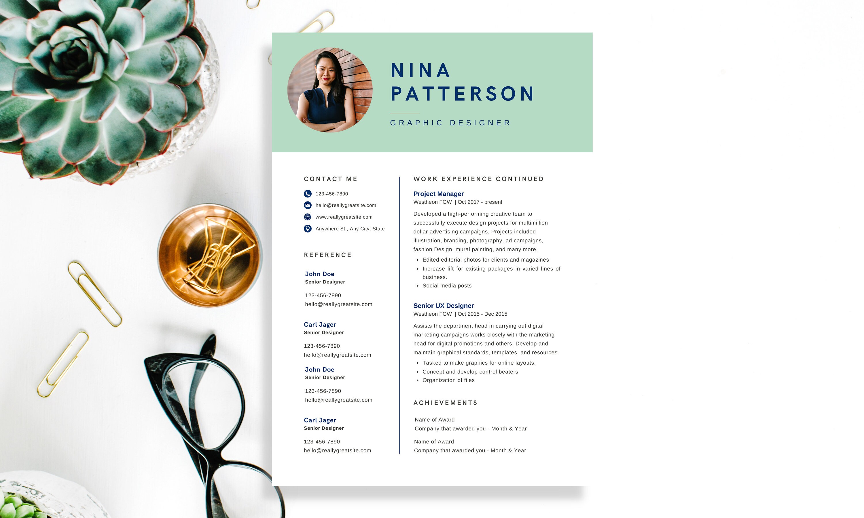 Modern Resume/cv Template for Canva Resume/cv Template With Photo 5 ...