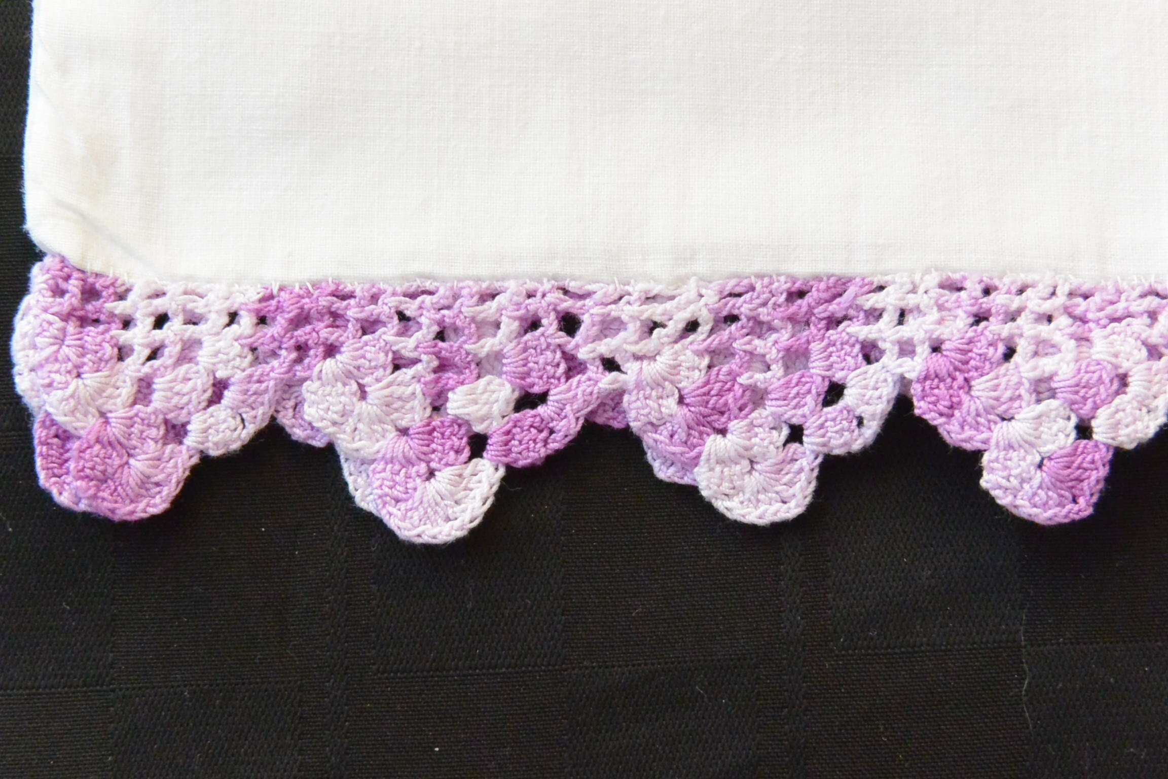 VTG 50's Standard Pillowcase Purple Lavender Crocheted Edging - Etsy