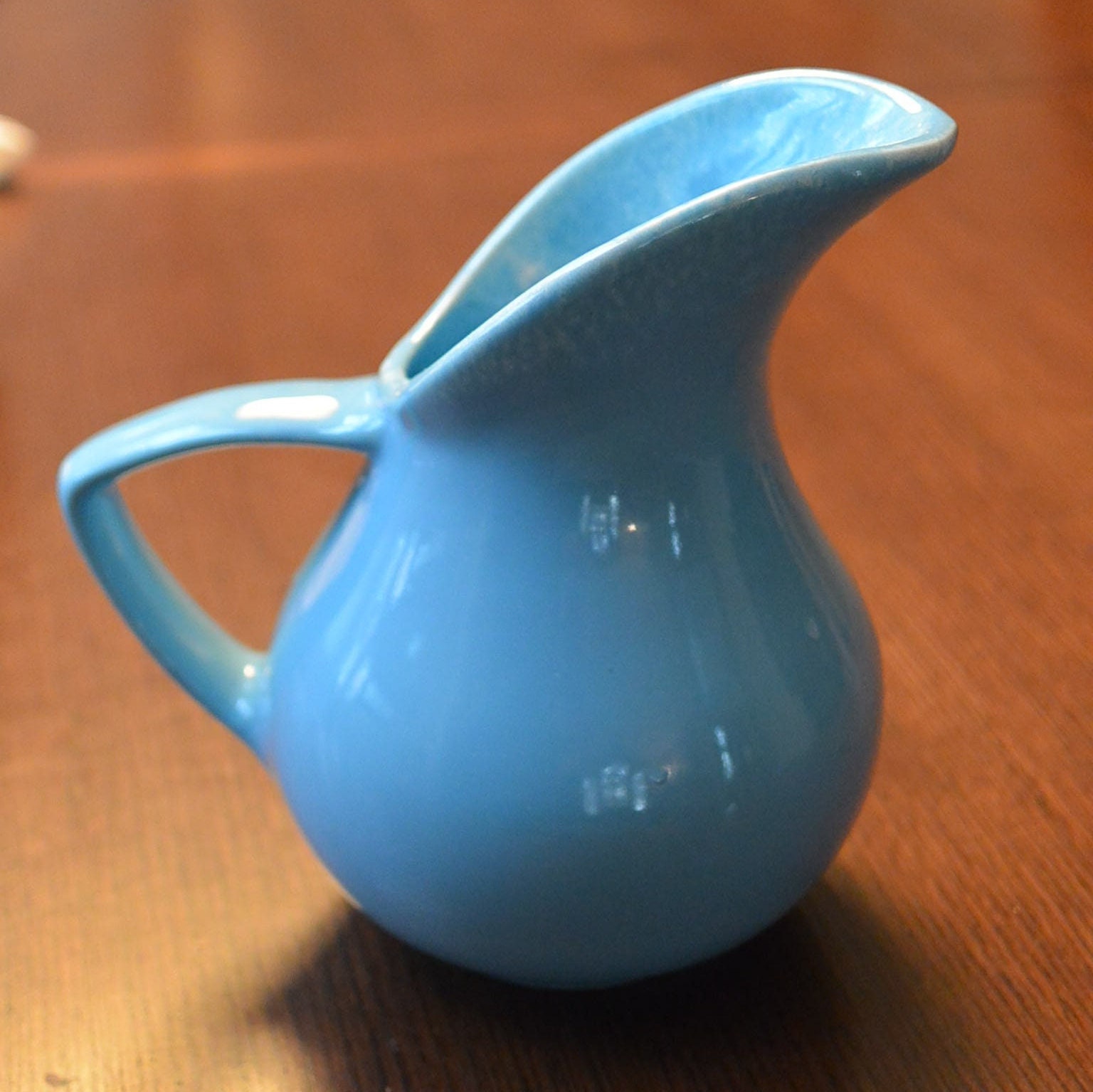 VTG Mid Century Hull Pottery Blue Drip Finish 7 Pitcher - Etsy