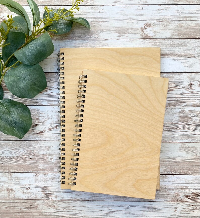 Engraved Wood Spiral Notebook: Personalized Baltic Birch Guestbook - Etsy