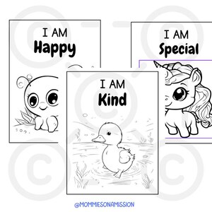 Kids Affirmation Coloring Pages |positive Word of Affirmation Coloring ...