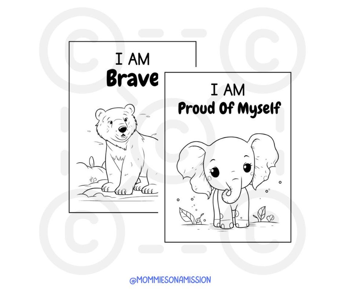 Kids Affirmation Coloring Pages |positive Word of Affirmation Coloring ...