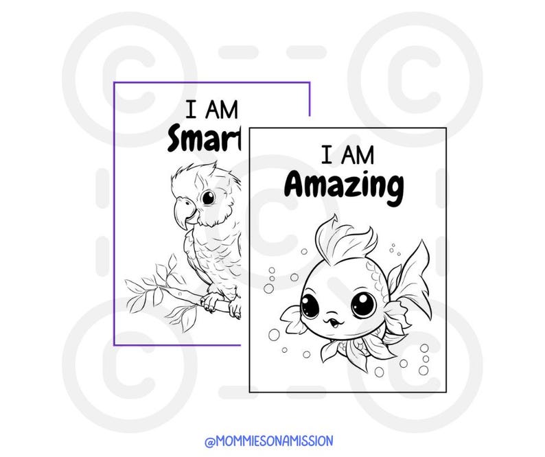 Kids Affirmation Coloring Pages |positive Word of Affirmation Coloring ...