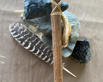 Stone Tomahawk Obisidan - Stone Hatchet - Primitive Tool - Hand Knapped ...