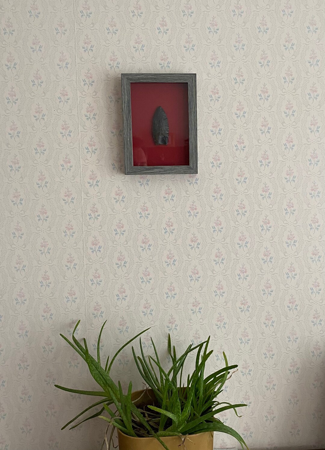 Hand Knapped Dacite Arrowhead in Frame - Rustic Primitive Decor ...