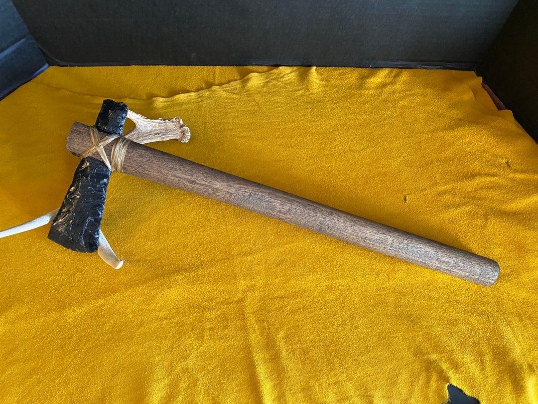 Stone Tomahawk Obisidan - Stone Hatchet - Primitive Tool - Hand Knapped ...