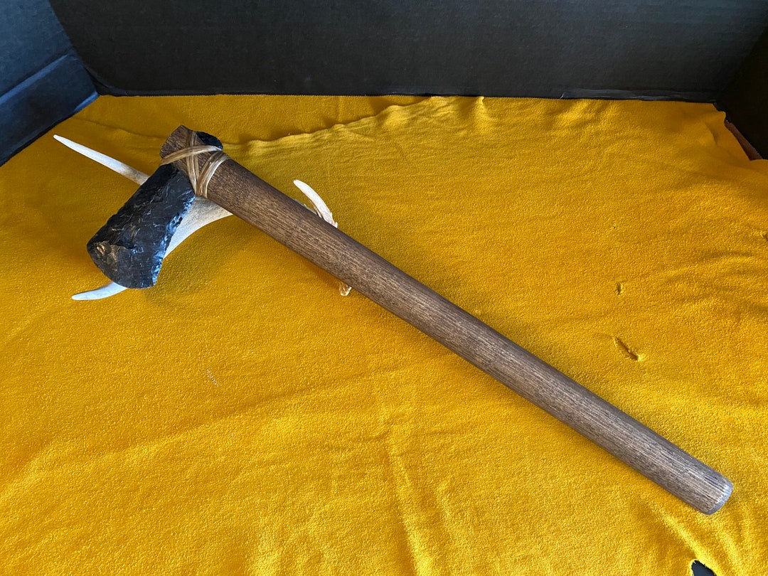 Stone Tomahawk Obisidan - Stone Hatchet - Primitive Tool - Hand Knapped ...