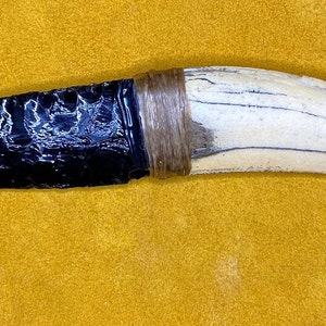 Sabertooth Tiger Handle Obsidian Stone Blade Primitive Flintknapped ...