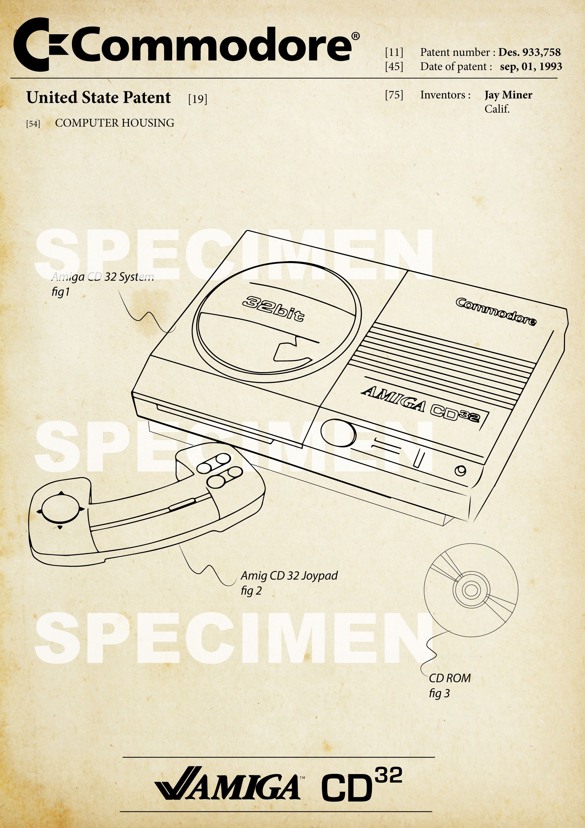 Poster Patent Commodore Amiga CD32 - Etsy.de