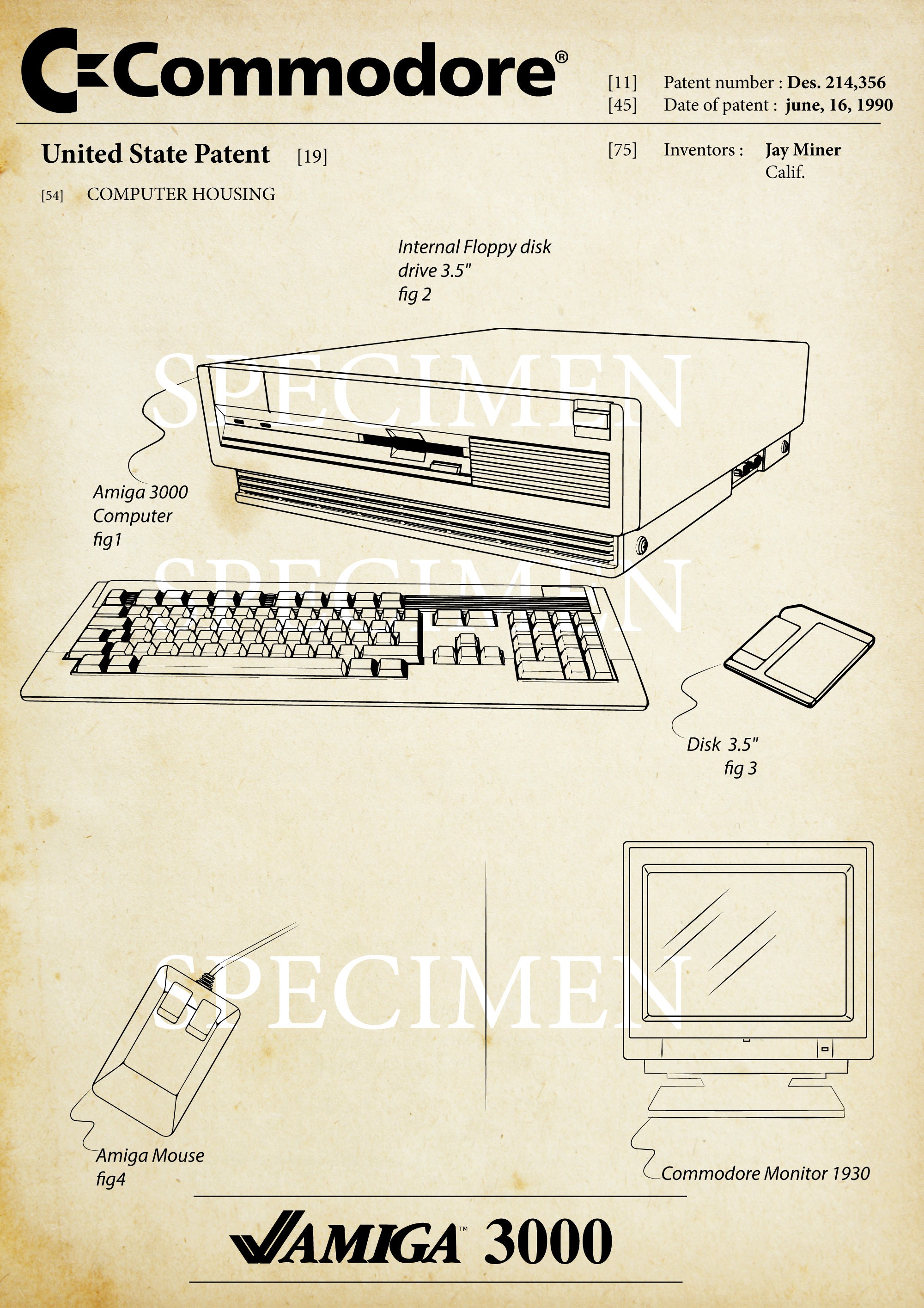 Poster Patent Commodore Amiga 3000 - Etsy