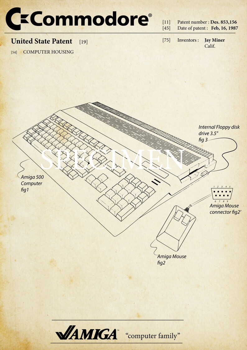 Poster Patent Amiga 500 Commodore - Etsy
