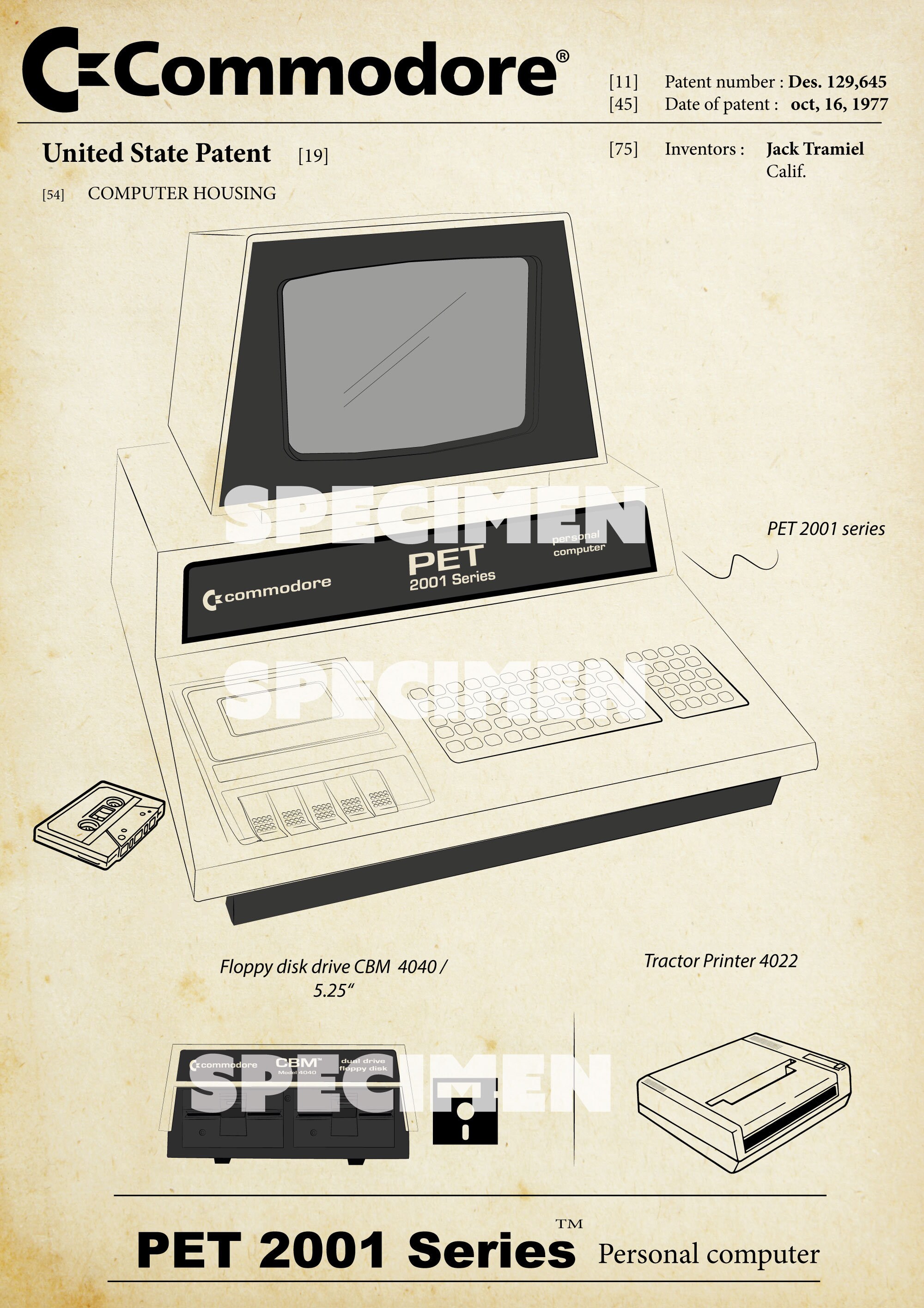Poster Patent Commodore PET 2001 Serie Personal Computer - Etsy