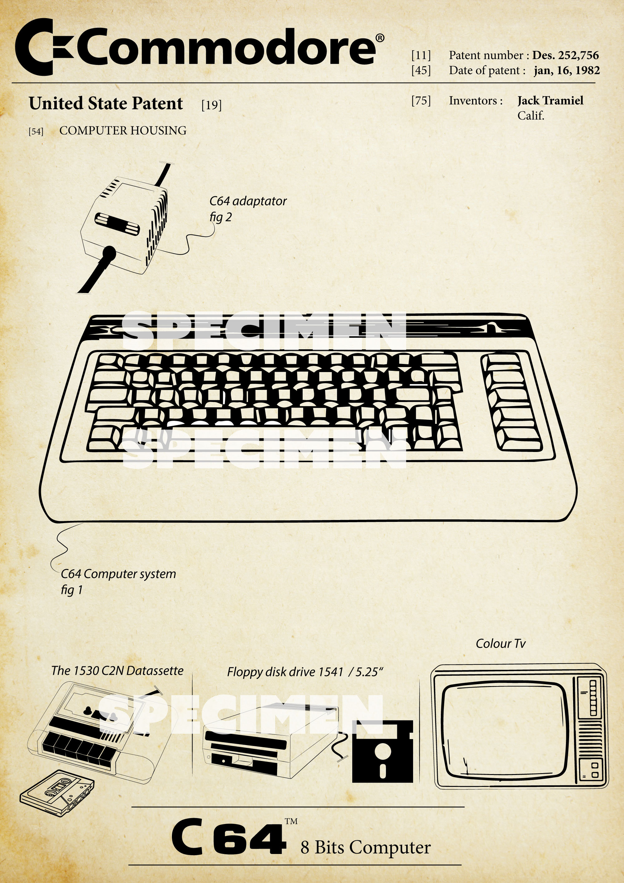 Commodore 64 Patent Poster - Etsy