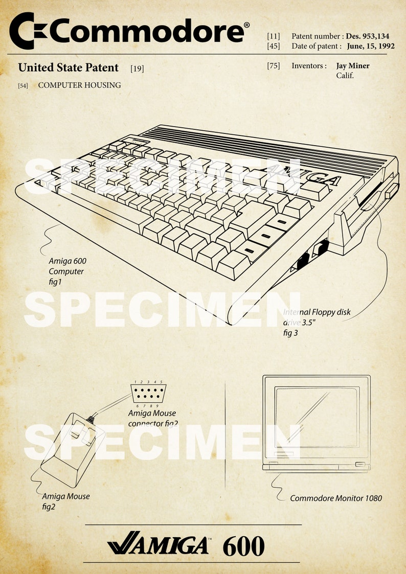 Poster Patent Commodore Amiga 600 - Etsy