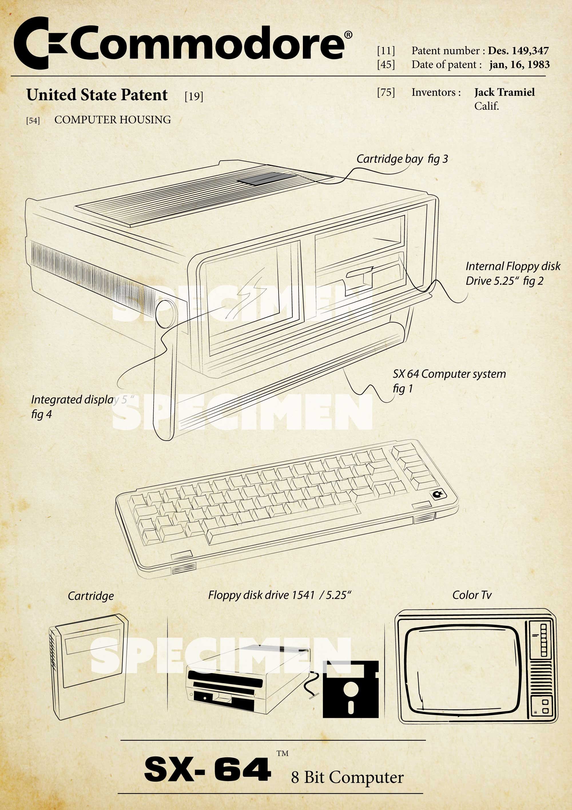Poster Patent Commodore SX 64 Portable Computer - Etsy