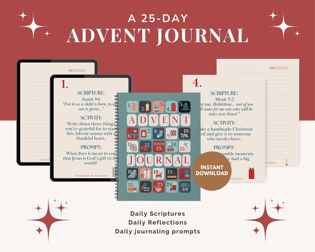 Advent Devotional Journal 25 Days Christmas Printable Devotional ...