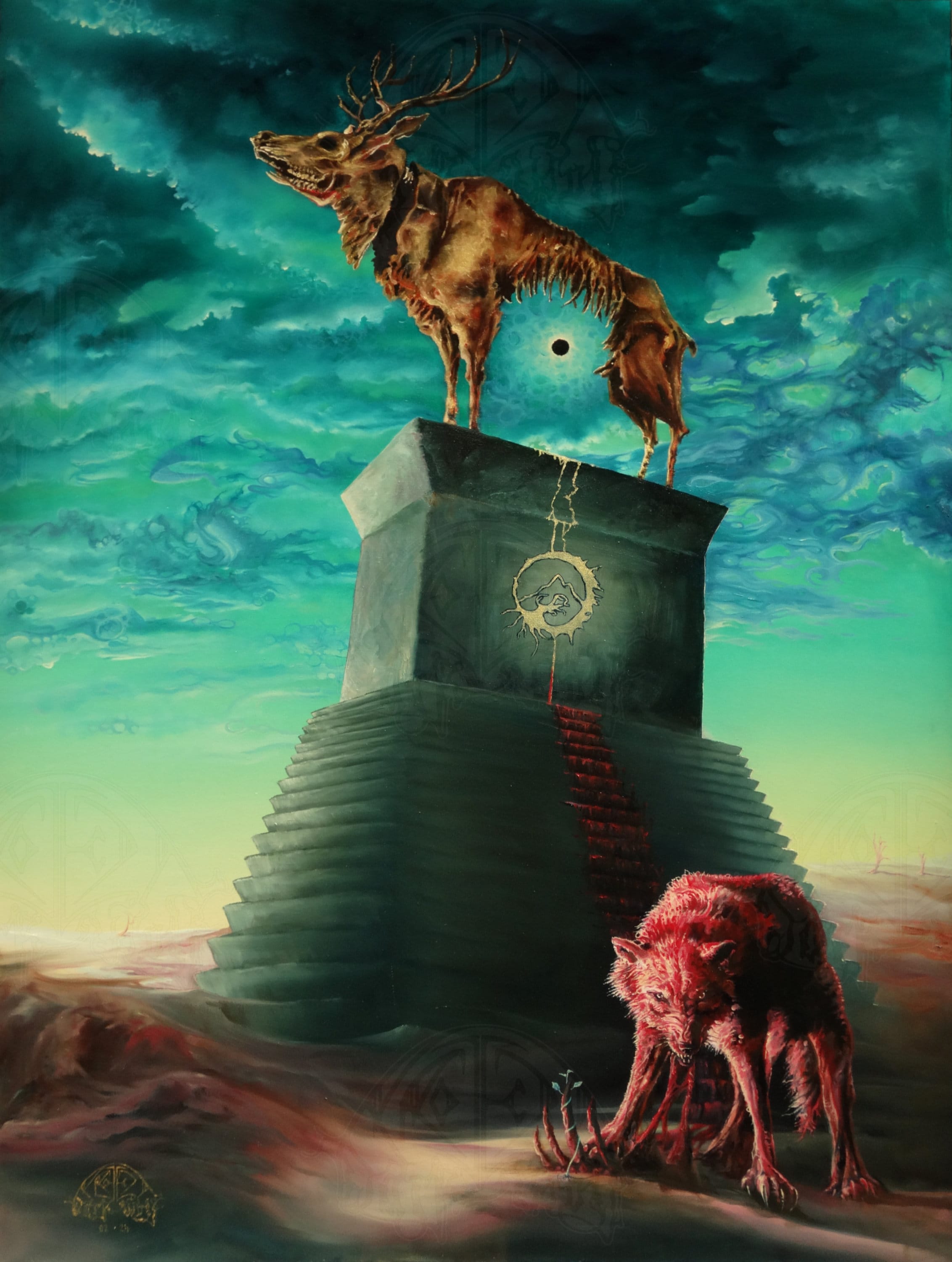 Wolf and Deer Apocalyptic Art | Horror Environmental Art | Surreal ...