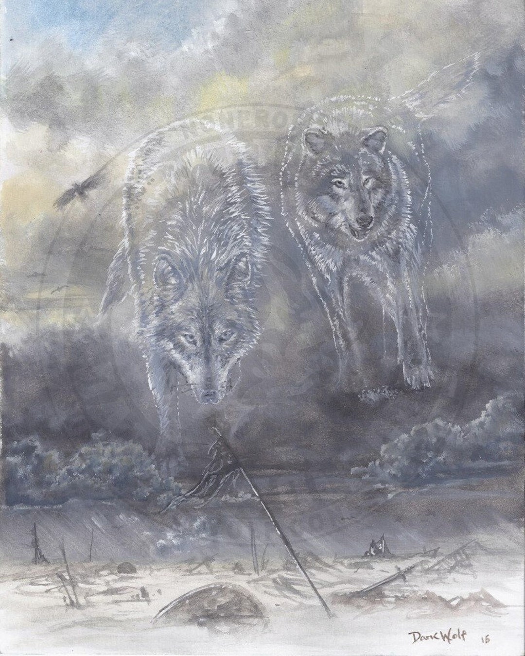 Odin's Wolves and Battlefield Art Print | Viking | Norse Mythology ...