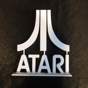 Atari Game System Logo (3d Art) White Unfinished - Etsy