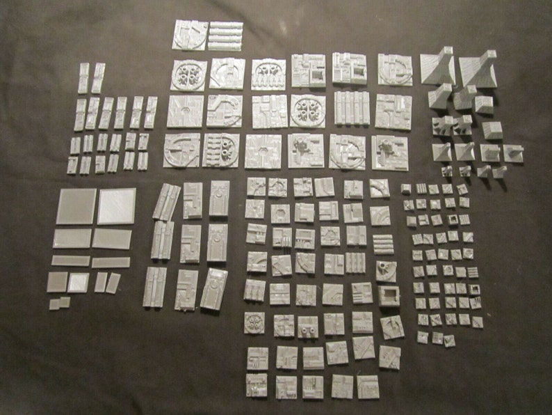 Star Wars Death Star Surface Tiles Set (various Sizes) Diorama Parts - Etsy