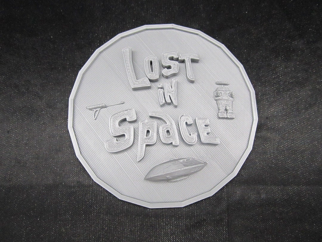 Lost in Space Plaque 3d Wall Art (3D Printed, Silver/gray) 4" Round ...