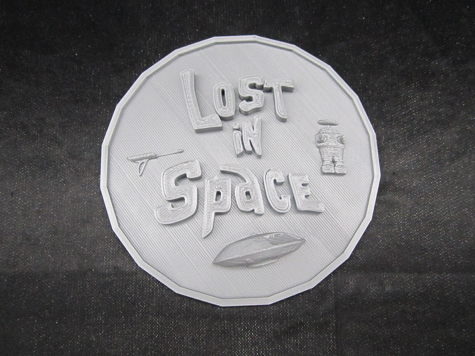 Lost in Space Plaque 3d Wall Art 3D Printed, Silver/gray 4 Round Small ...