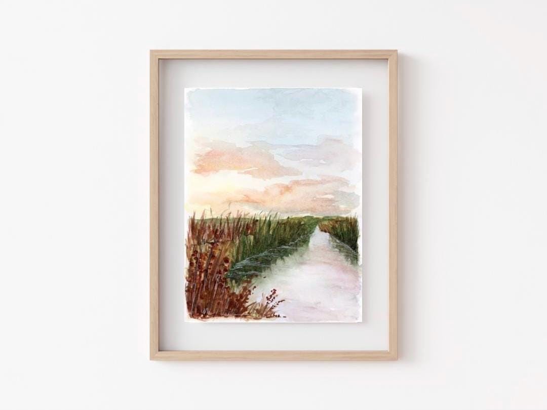 Sunset Creek | Cottage Core Decor, Sunset Wall Art, Gift for Mom ...