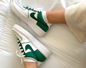 Green Color Block Custom Air Force 1s - Etsy