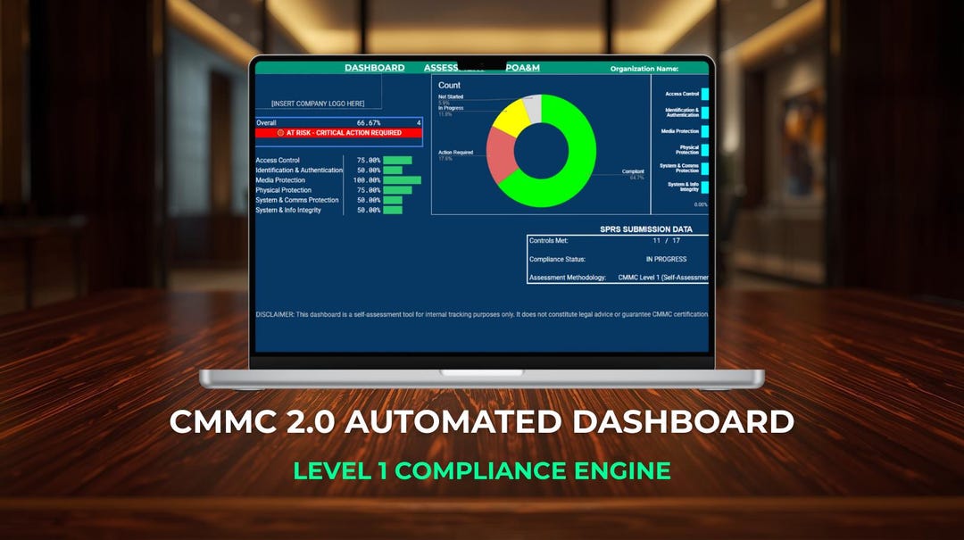 CMMC 2.0 Level 1 Compliance Dashboard (dark Mode Edition) | Automated ...