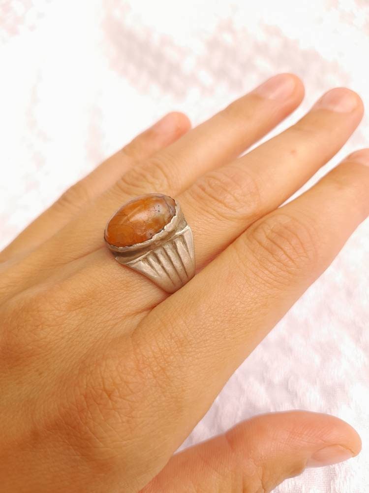 Antique Carnelian Ring Lahore Pakistan Silver Gemstone Pakistani Ring ...