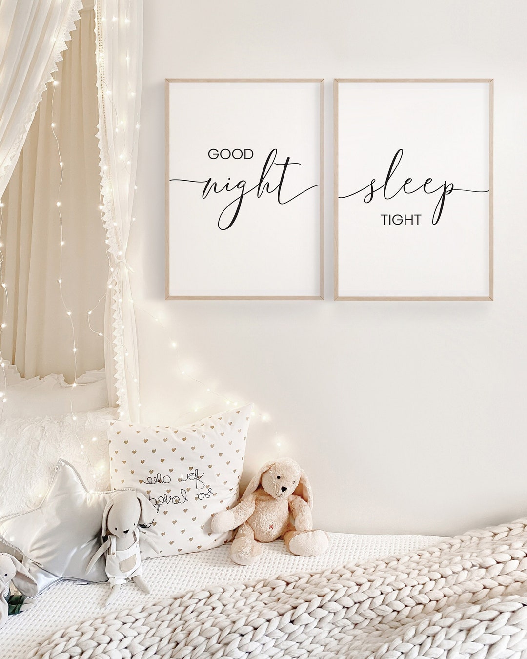Good Night Sleep Tight Print Nursery Room Decor Child Wall Art Baby ...