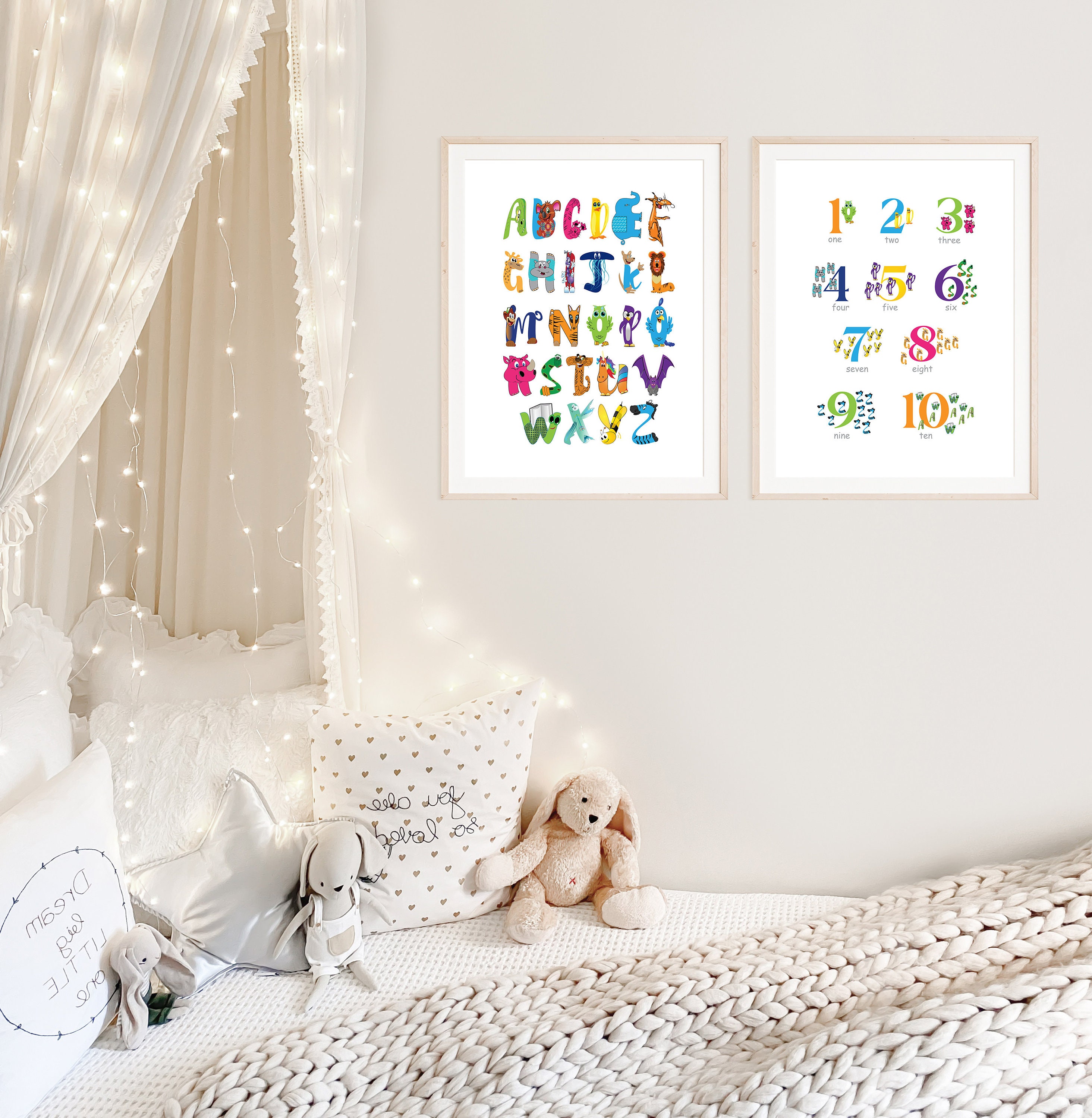 Preschool Printables, Set of 2 alphabet Numbers Poster, Educational ...