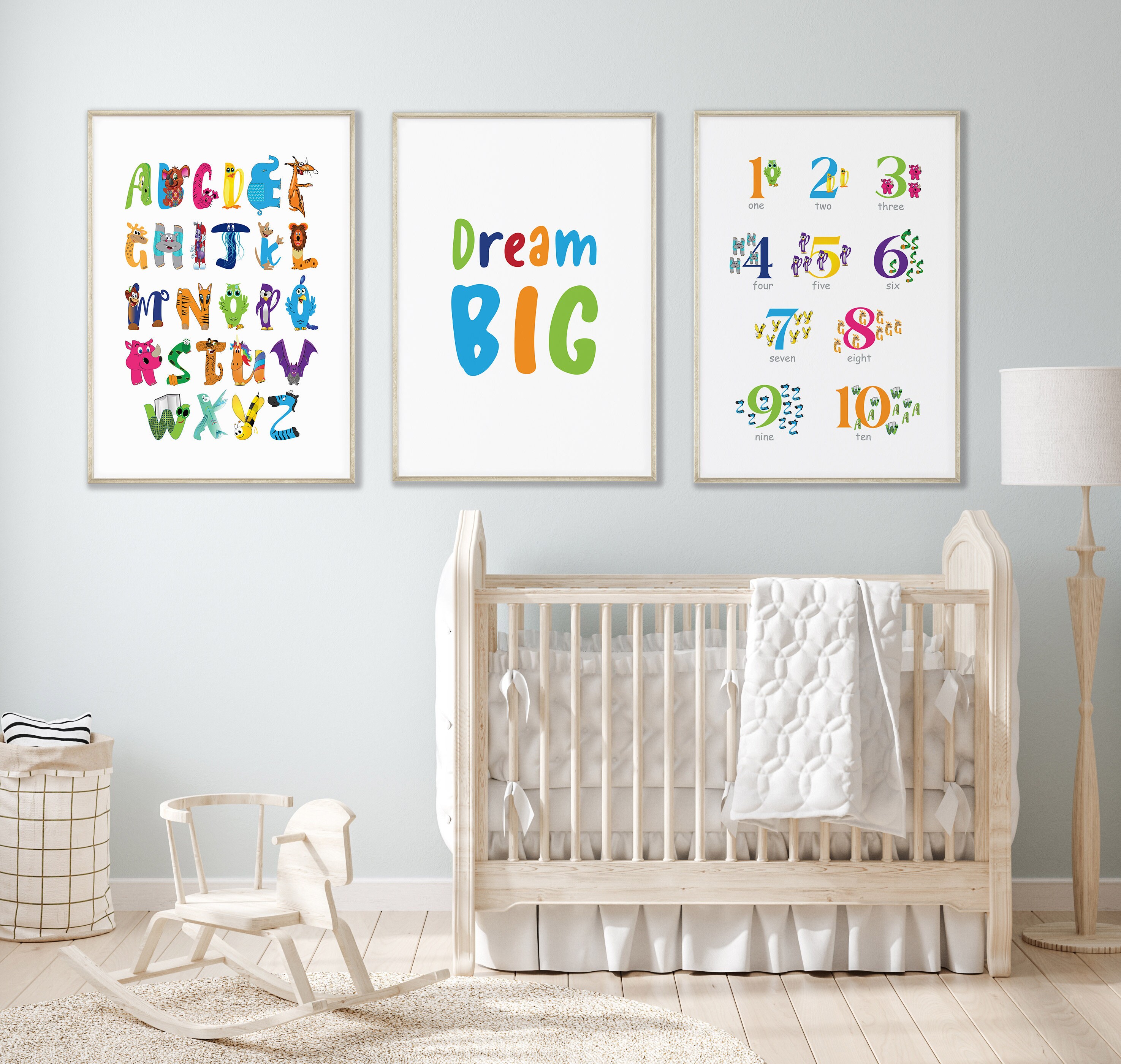 Preschool Printables, Set of 3 || (alphabet Numbers & Dream Big Posters ...