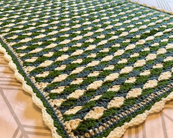 Crochet Baby Blanket, Pink and White, Other Colors Available, Shell ...