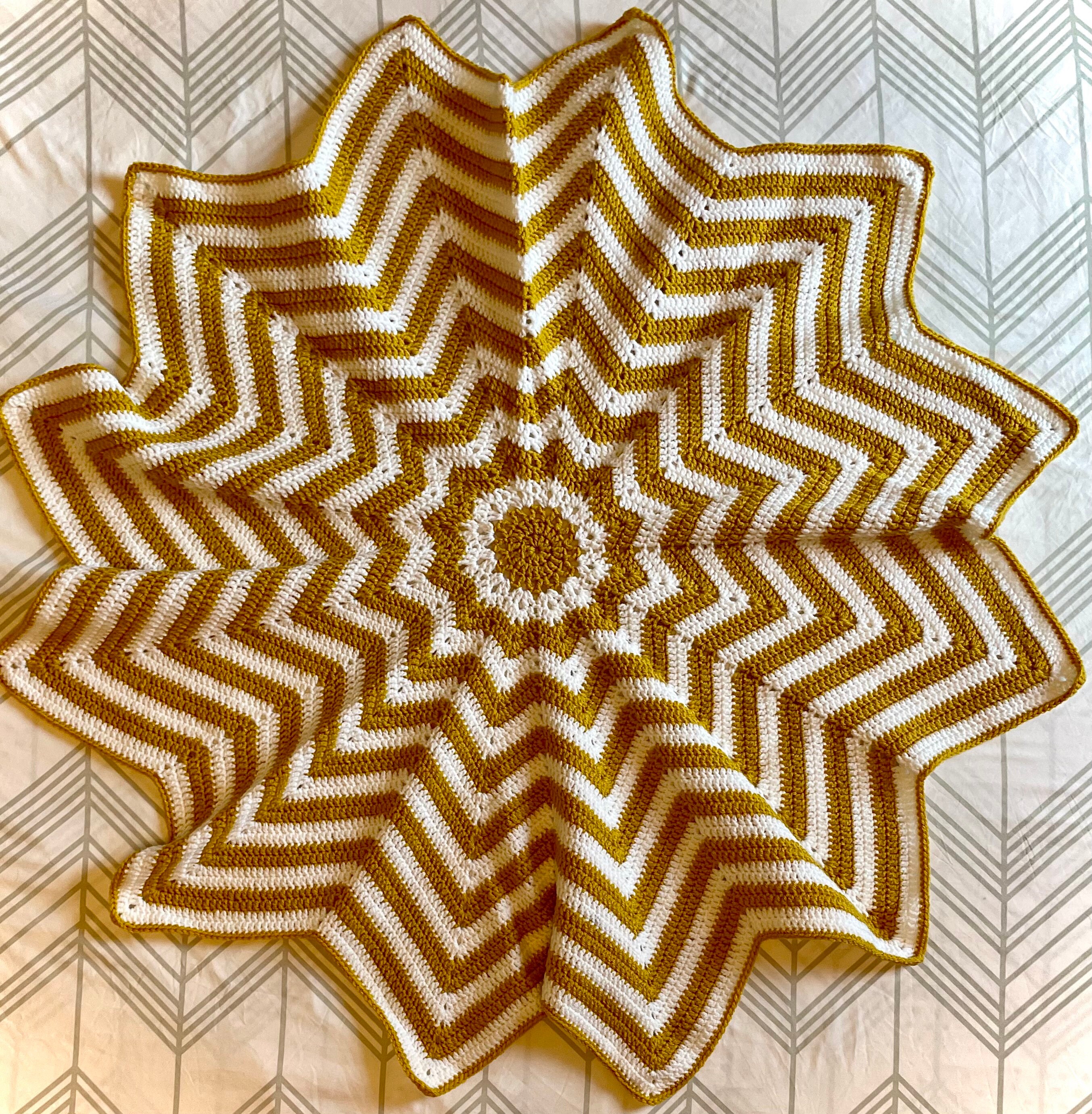 PATTERN 12-point Star Chevron Crochet Blanket - Etsy UK