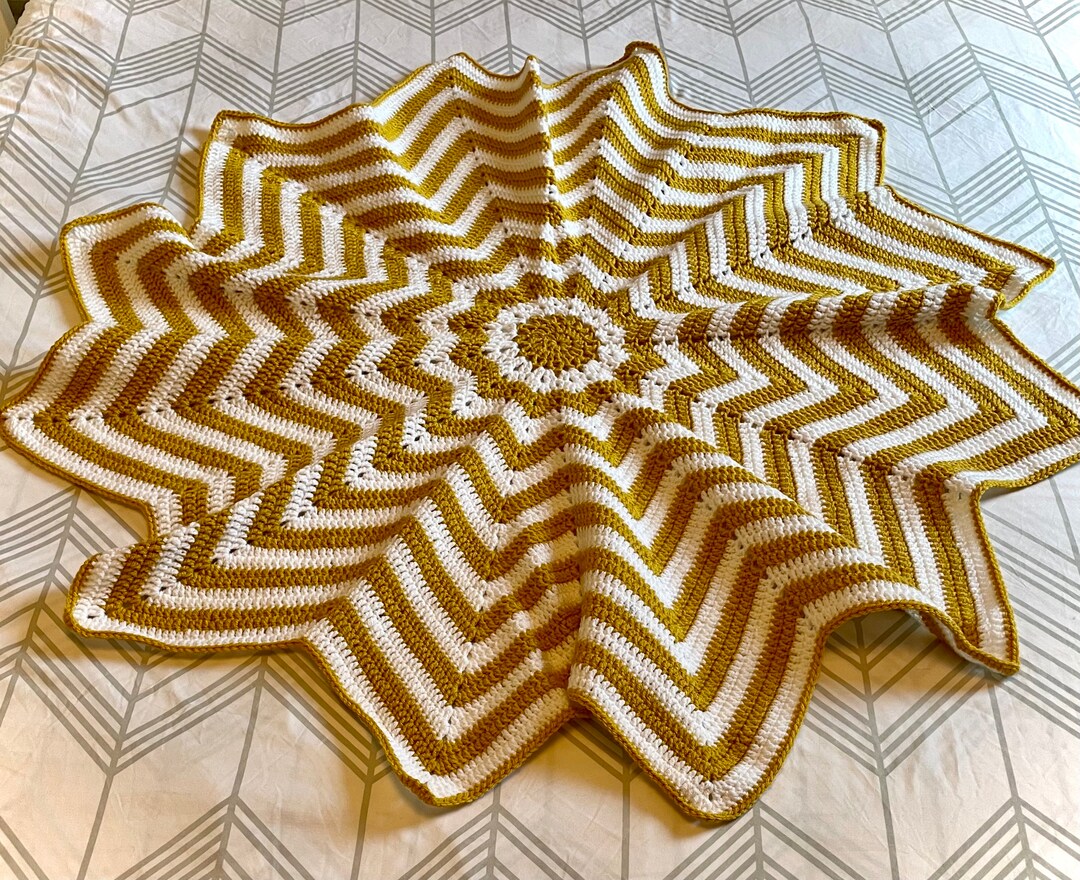 PATTERN 12-point Star Chevron Crochet Blanket - Etsy