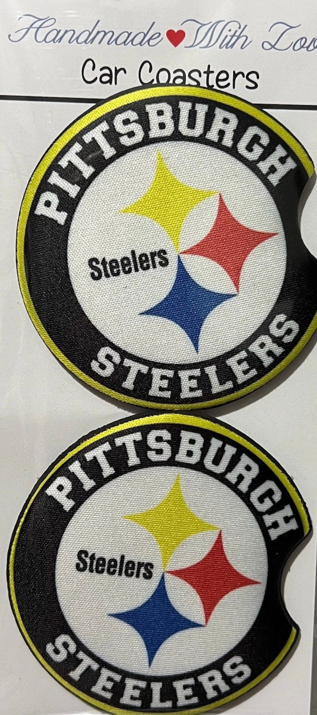 Pittsburgh Steelers Neoprene Car Coaster With Sublimation Design, Set ...