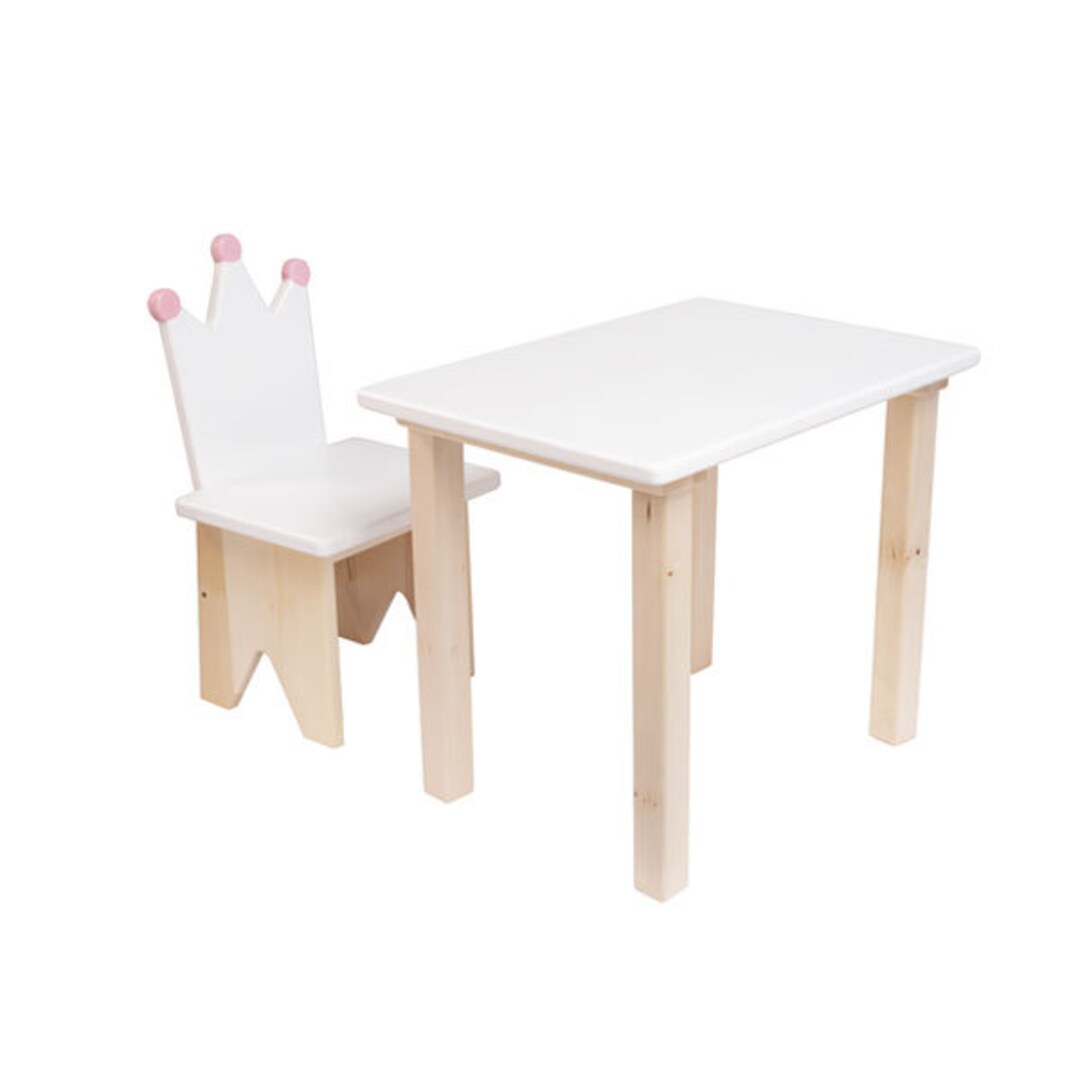Regal Kids Chair With Crown Design - White With Pink Tips - Elegant ...