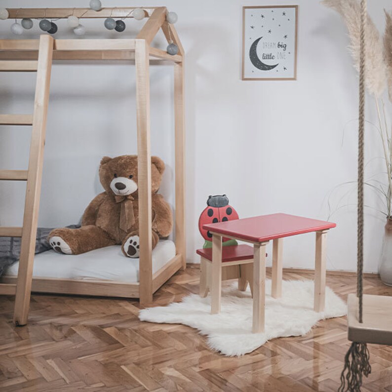 Adorable Kids Chair Ladybug Design - Wooden Furniture for Toddlers and ...