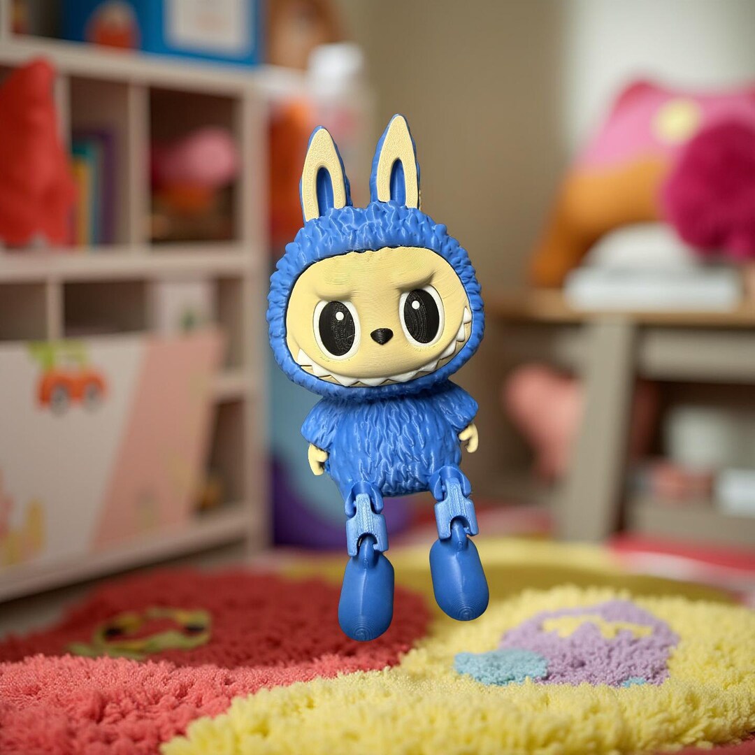 3D Printed Labubu Inspired Figurine – Cute Flexi-leg Collectible Toy ...
