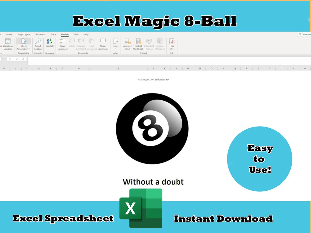 Excel Magic 8 Ball Spreadsheet - Etsy