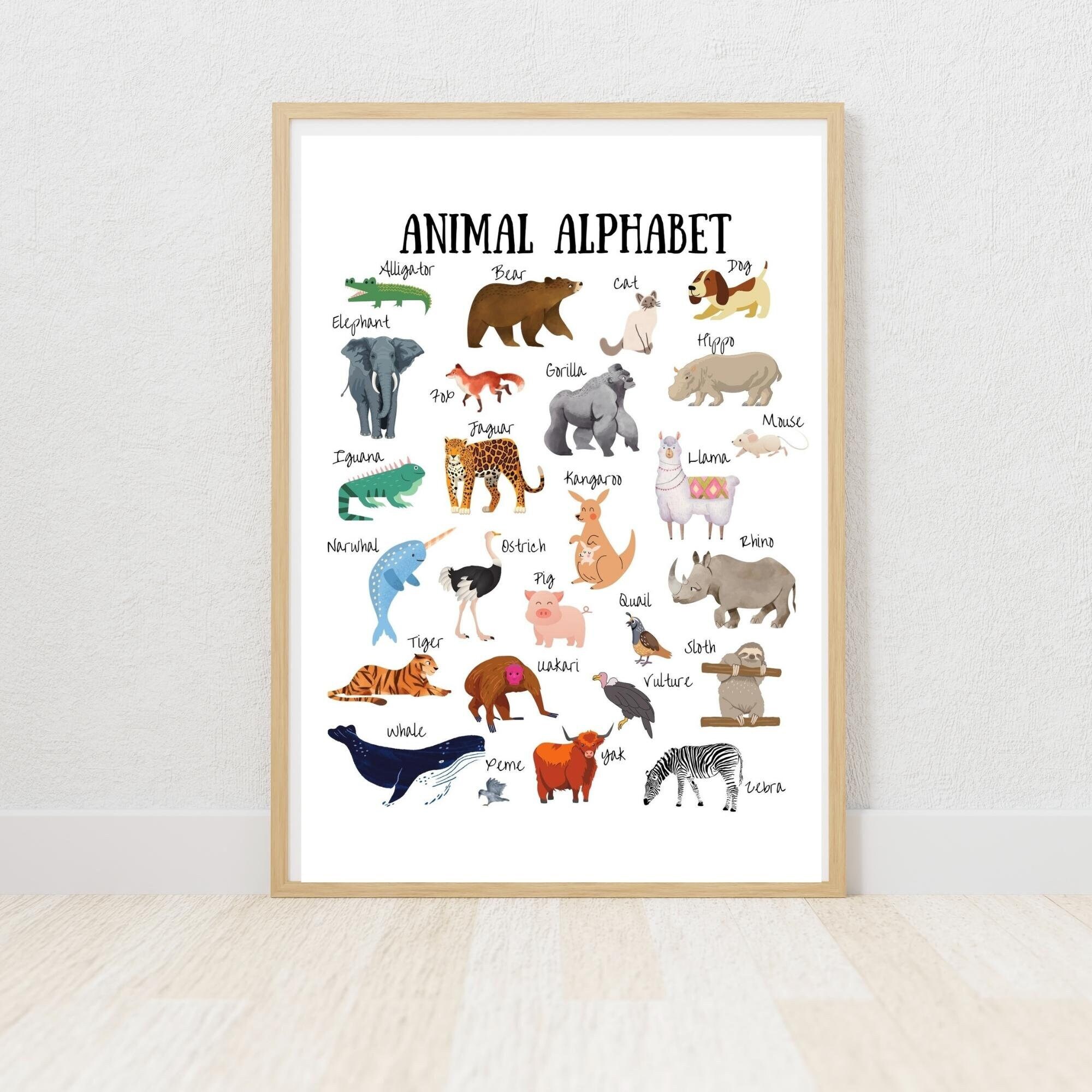 Animal Alphabet Poster | ABC Poster | Kids Room Wall | Art Nursery Wall ...