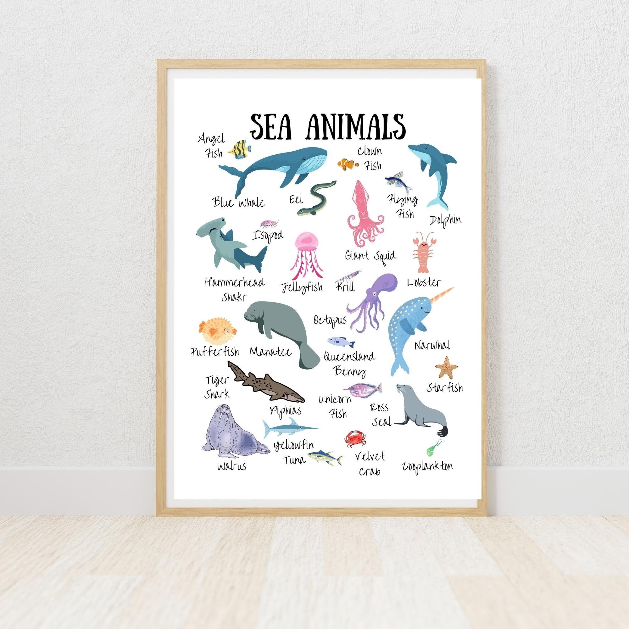 Sea Animals Alphabet Poster | Teachers Poster | Ocean Animals ABC ...