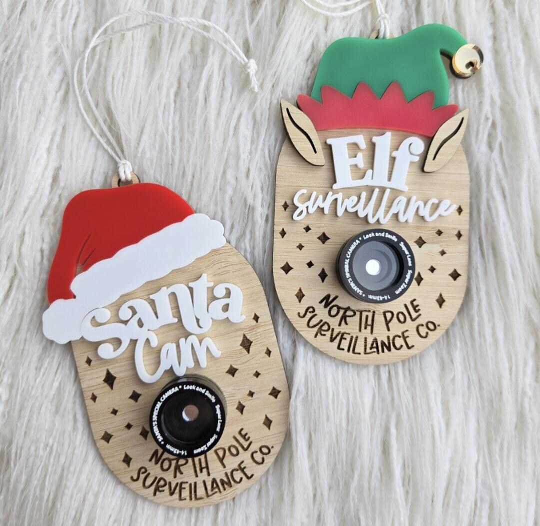 Santa Cam, Elf Cam, Ornament Santa Cam, Elf Surveillance. - Etsy