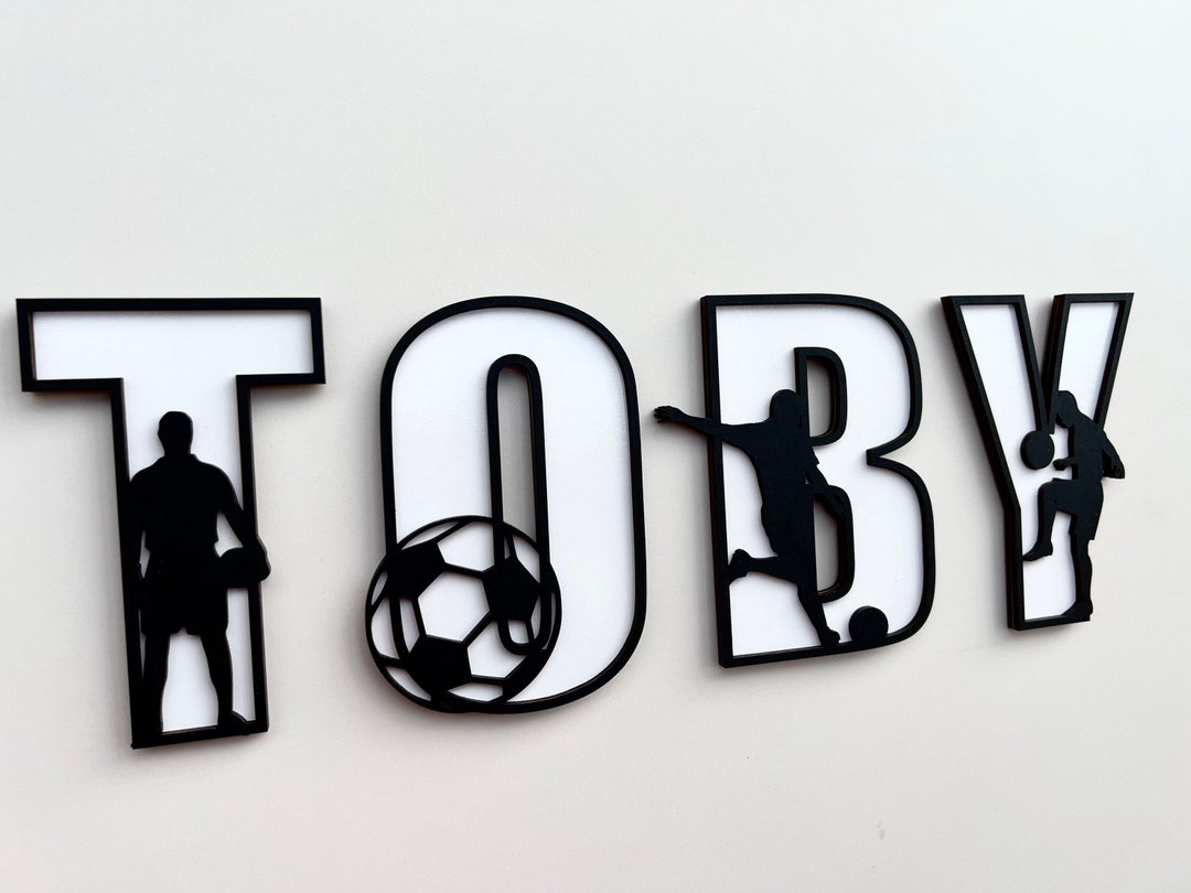 Soccer Letters, Soccer Decor, Kids Soccer Door Sign, Personalised ...