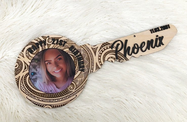 21st Key, Birthday Key, Photo Birthday Key, Wooden Key, Māori 21st Key ...