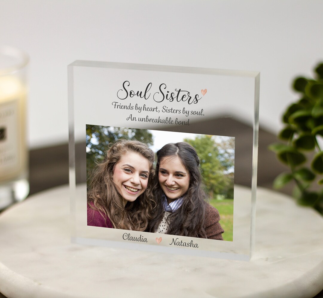 Soul Sisters Personalised Photo Acrylic Block - Birthday Gifts ...