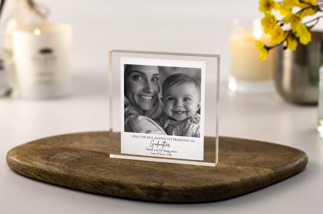 Personalised Auntie to Godmother Photo Gift | Godparent Proposal ...