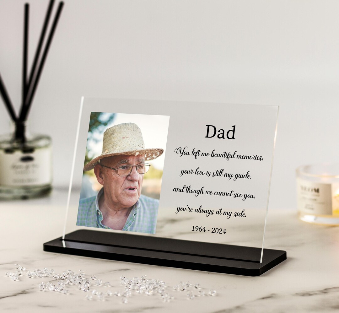 Personalised Dad Memorial Photo Plaque, Memorial Gift, in Loving Memory ...