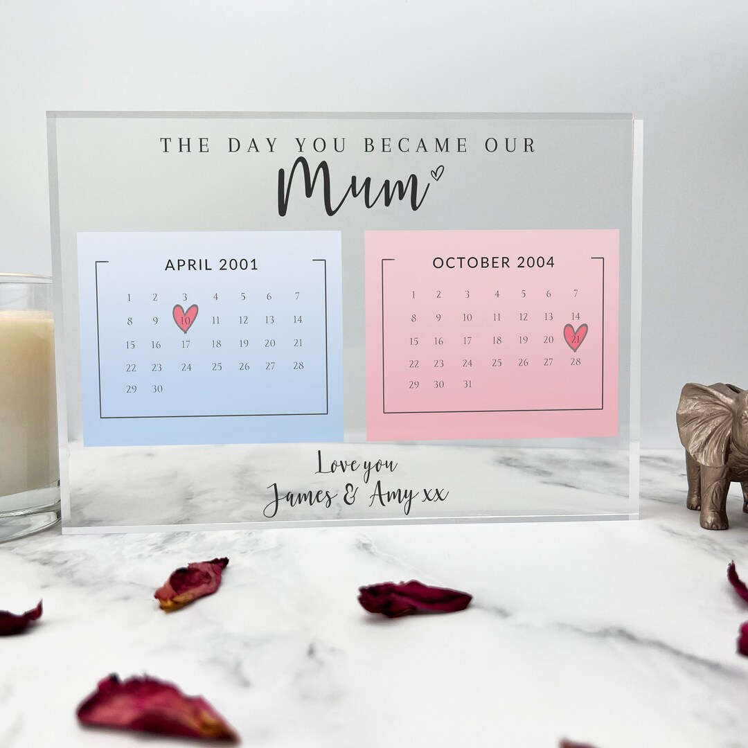 The Day You Became Our Mum Calendar Gift Personalised Mothers - Etsy